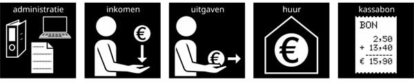 Nieuwe pictogrammen administratie, inkomen en uitgaven