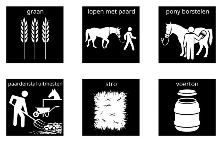 Nieuwe pictogrammen paard en boerderij