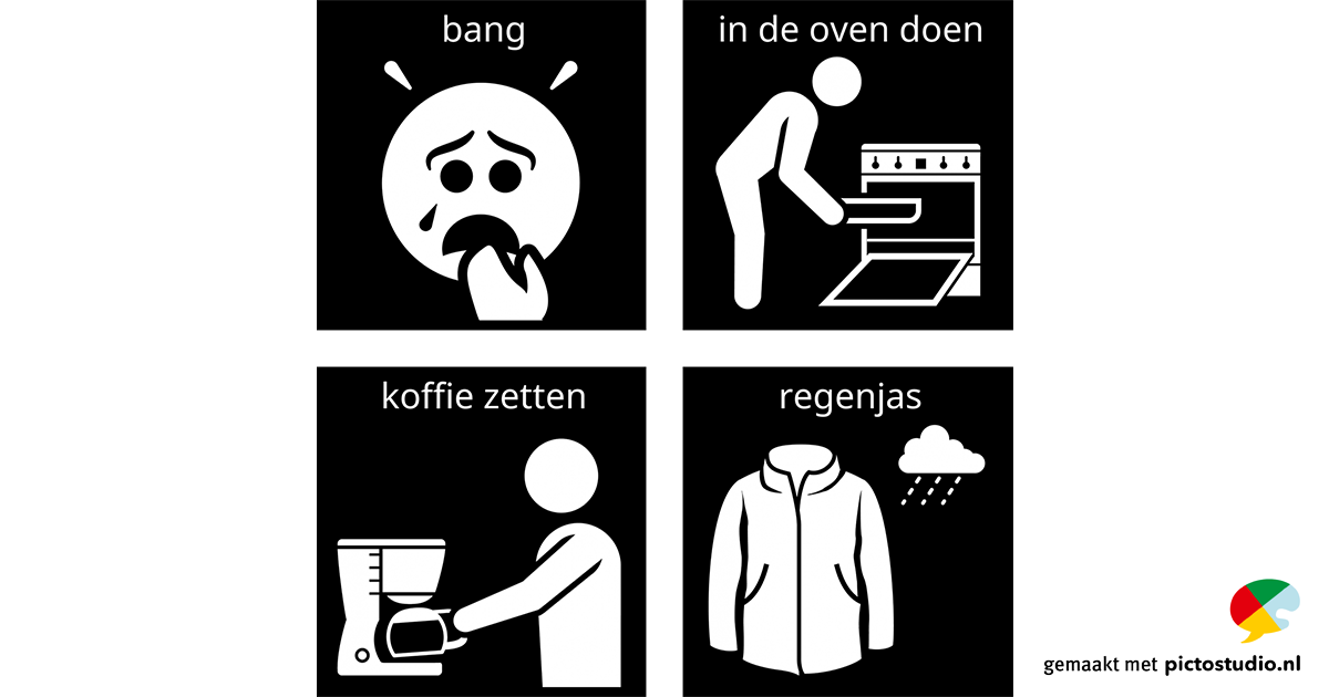 Nieuwe pictogrammen kleding en nieuwe pictogrammen eten en keuken